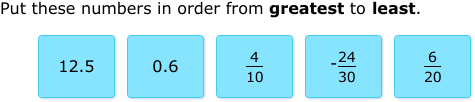 IXL - Put rational numbers in order (Grade 7 maths practice)