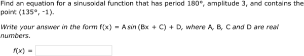 IXL - Write equations of sine functions using properties (Grade 11 maths practice)