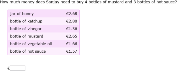 IXL - Price lists with multiplication (Grade 4 maths practice)