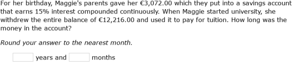 IXL - Continuously compounded interest (Grade 11 maths practice)