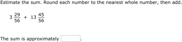 IXL - Estimate sums and differences of mixed numbers (Grade 5 maths ...