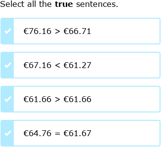 IXL - Compare money amounts (Grade 4 maths practice)