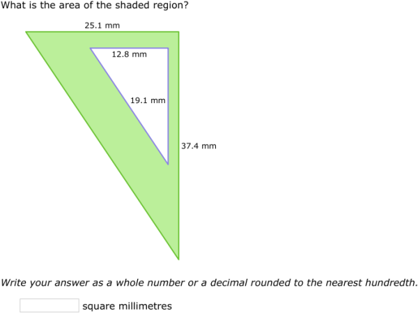 IXL - Area between two shapes (Grade 9 maths practice)
