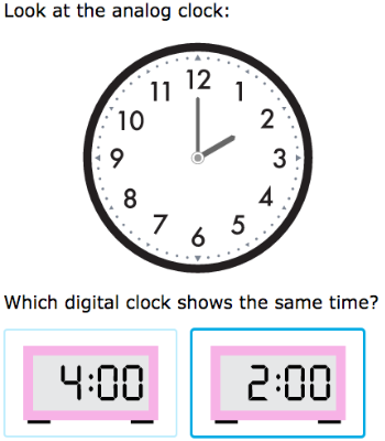 IXL - Match analogue and digital clocks (Grade 1 maths practice)