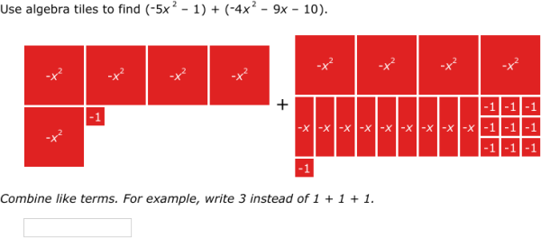 IXL - Add and subtract polynomials using algebra tiles (Grade 9 maths ...