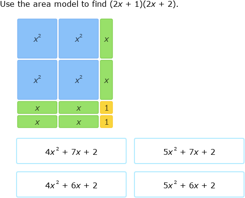 IXL - Multiply two polynomials using algebra tiles (Grade 9 maths practice)