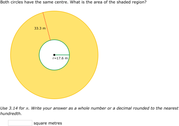 IXL - Area between two shapes (Grade 10 maths practice)