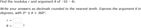 IXL - Find the modulus and argument of a complex number (Grade 12 maths ...