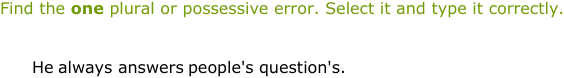 IXL - Identify and correct errors with plural and possessive nouns (Grade 2 English practice)