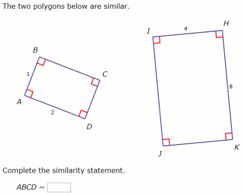 IXL - Similarity statements (Grade 10 maths practice)