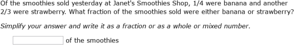 IXL - Add and subtract fractions: word problems (Grade 7 maths practice)