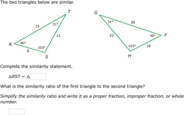 IXL - Similarity statements (Grade 11 maths practice)