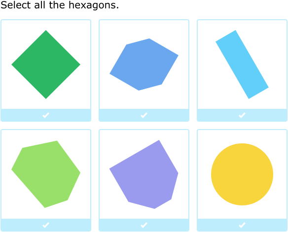 IXL - Select two-dimensional shapes (Grade 1 maths practice)