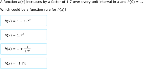 IXL - Identify linear and exponential functions (Grade 11 maths practice)
