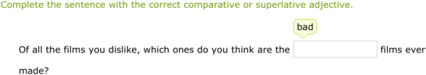 IXL - Good, better, best, bad, worse and worst (Grade 8 English practice)