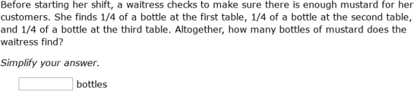 IXL - Add three or more fractions: word problems (Grade 4 maths practice)