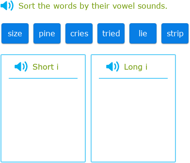 IXL - Use spelling patterns to sort long and short vowel words (Grade 3 ...