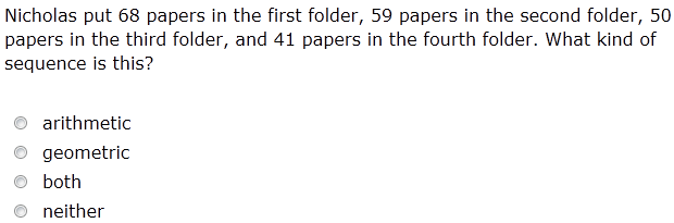 IXL - Identify arithmetic and geometric sequences (Grade 10 maths practice)
