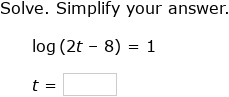 IXL - Solve logarithmic equations I (Grade 11 maths practice)