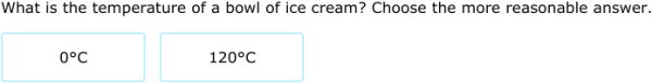 IXL - Choose the more reasonable temperature (Grade 5 maths practice)