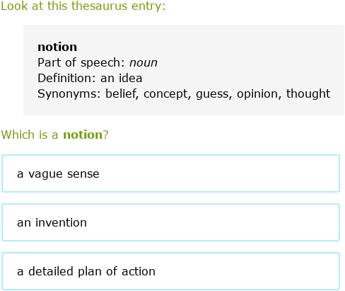 IXL - Use thesaurus entries (Grade 6 English practice)