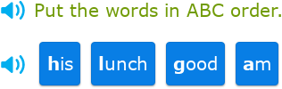 IXL - Put the words in ABC order (Grade 1 English practice)