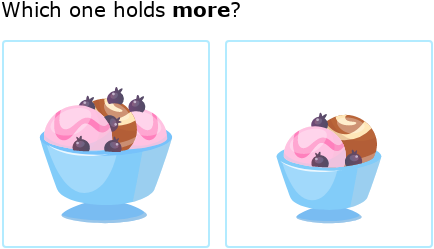IXL - Holds more or less (Grade 1 maths practice)