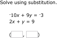 IXL - Solve simultaneous equations using substitution (Grade 12 maths ...