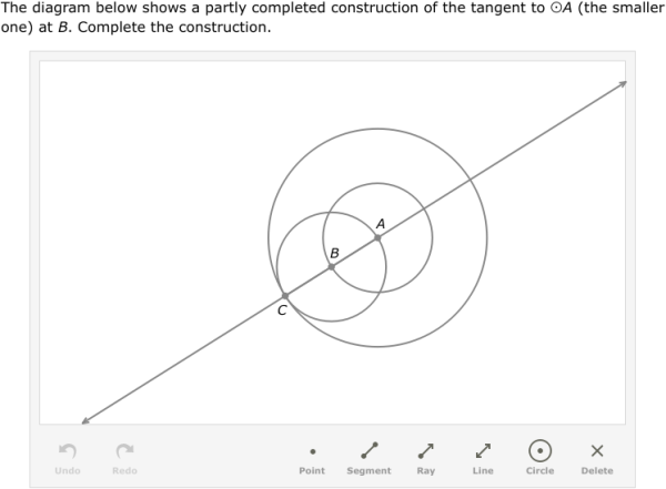 IXL - Construct a tangent line to a circle (Grade 10 maths practice)