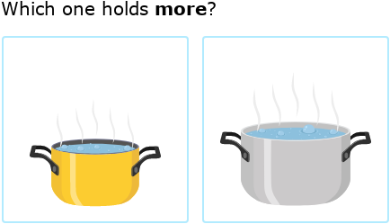 IXL - Holds more or less (Preschool maths practice)