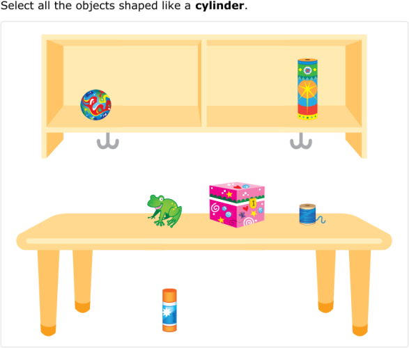 IXL - Shapes of everyday objects II (Grade 1 maths practice)