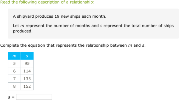 IXL - Write a two-variable equation (Grade 5 maths practice)