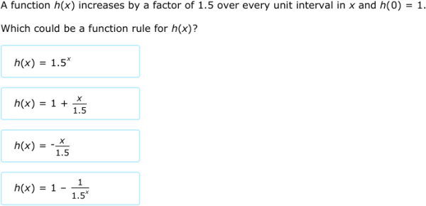 IXL - Identify linear and exponential functions (Grade 12 maths practice)