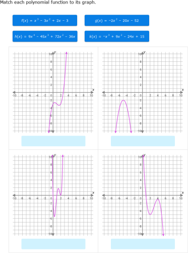 IXL - Match polynomials and graphs (Grade 11 maths practice)