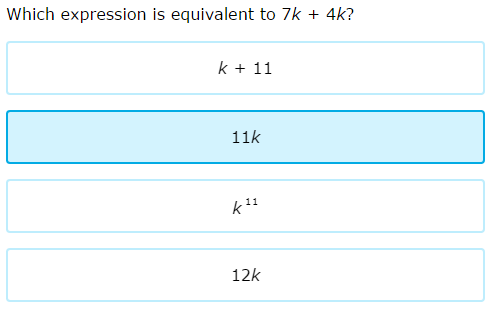 IXL - Identify equivalent expressions (Grade 6 maths practice)